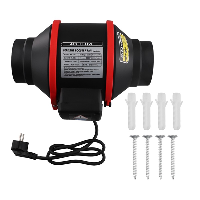 ⚖Exhaust Flue Fan 100Mm Speed Control Mixed Flow Inline Fan High Speed ...