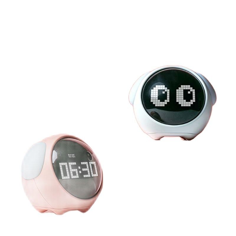 유YOYOPIN Cute Expression Pixel Alarm Clock Multi Function Digital Led ...
