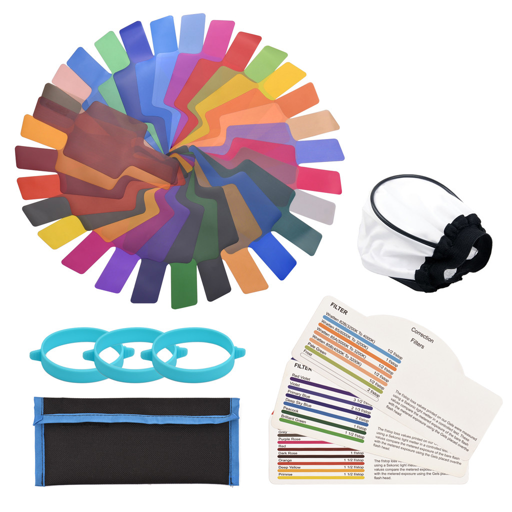 Universal Flash Lighting Filter Flash Gels Color Correction Filters for ...