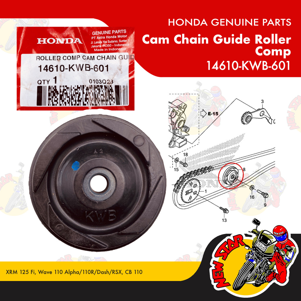 14610-KWB-601 | Cam Chain Guide Roller Comp | Genuine Honda parts | XRM ...