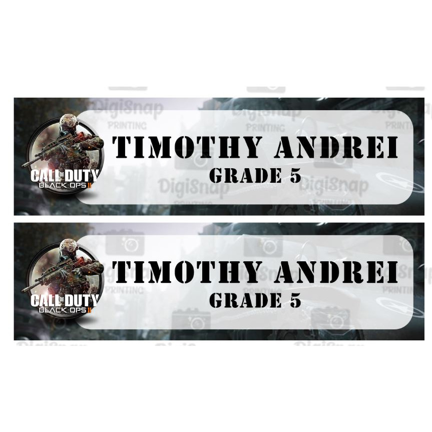 Call of Duty - Subject / Name Sticker Labels | Customize Personalize ...