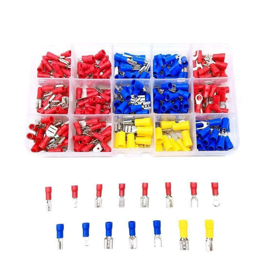 280pcs set Kit Cable Lugs Assortment Kit Wire Flat Female and Male ...