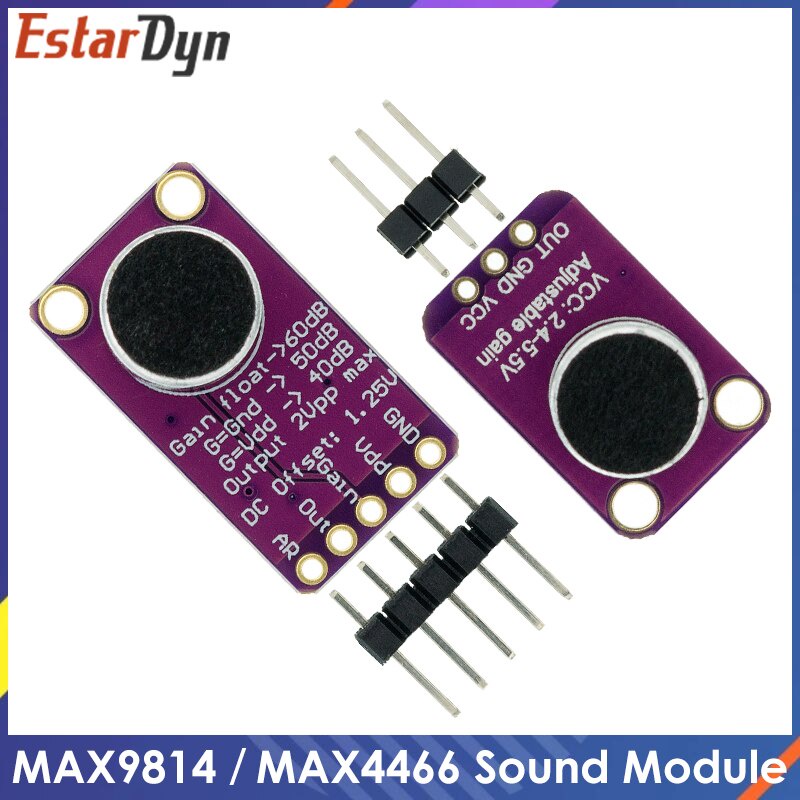MAX9814 Microphone AGC Amplifier Board Sound Sensor Module Auto Gain Control Attack for Arduino ...
