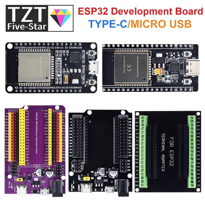 Esp32 Development Board Type C Micro Usb Cp2102 Wifi Bluetooth Dual