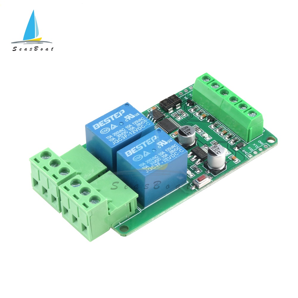 12V Modbus-Rtu 2 Channel Relay Module Switch Modbus RTU RS485/TTL ...