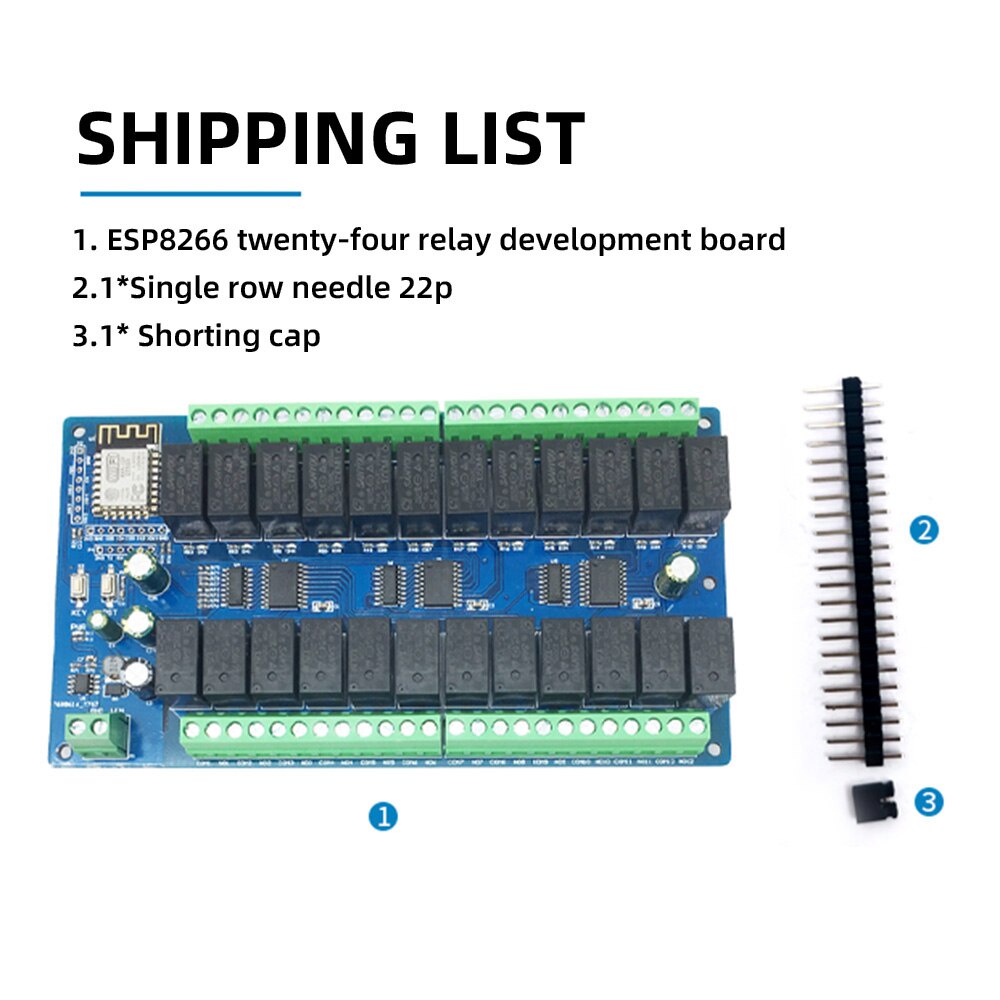 ESP8266 WIFI 24 Channel Relay Module DC 5V 12V 24V ESP-12F Development Board Relay Module ESP ...