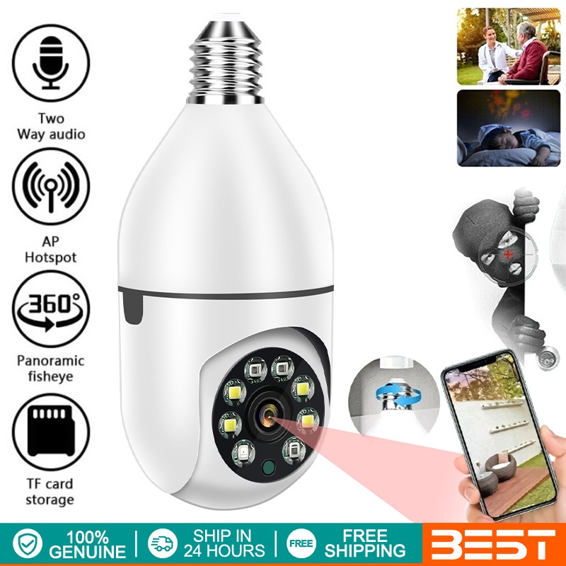 ∈℡ CCTV Light Bulb Camera 360 Degree Wireless 1080P Wifi Connect To ...