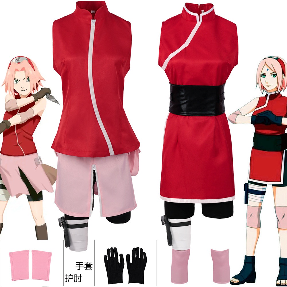 2023 Hot Anime Cosplay Costume Haruno Sakura COS Uniform Cheongsam with ...