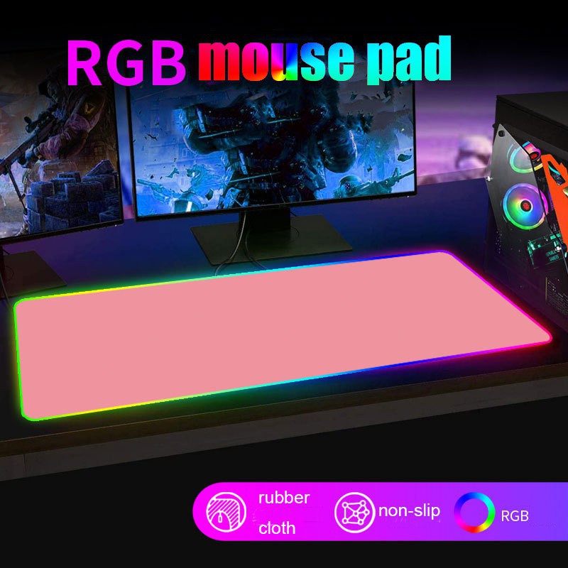 【Hot Sale】PC Computer RGB Pink Cute Large Mouse Pad Gamer Laptop Pink ...