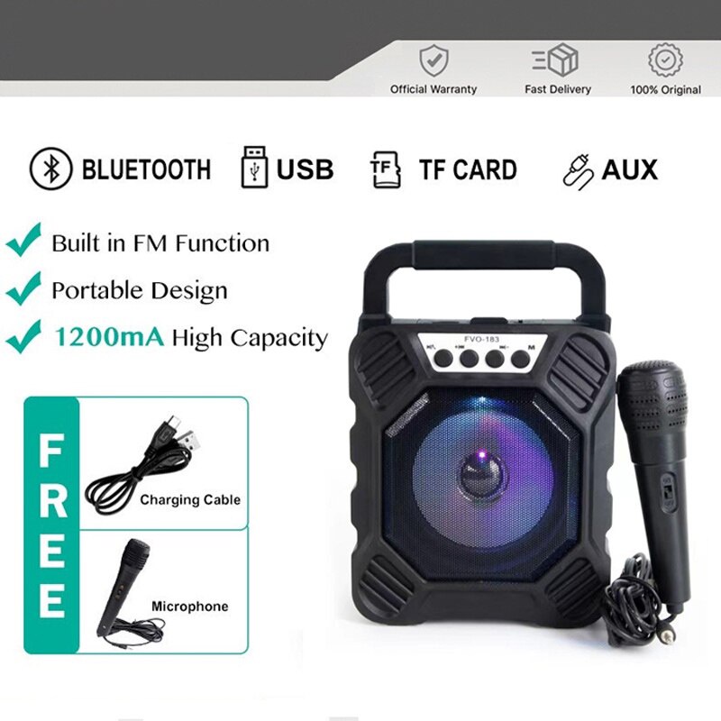 ZUIDID Bluetooth Speaker KTS 5.0 Bluetooth Microphone mini Radio AM FM ...