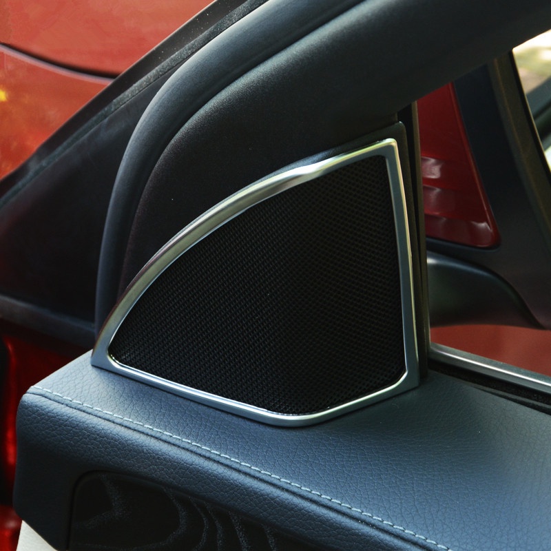 Car Door Tweeter Loudspeakers Frame Decorative Cover Trim Chrome ABS ...