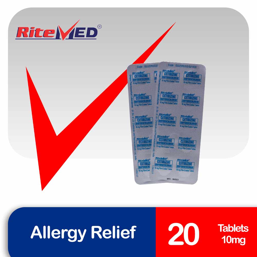 RiteMED Cetirizine 20 Tablets (Allergy Relief) | Shopee Philippines