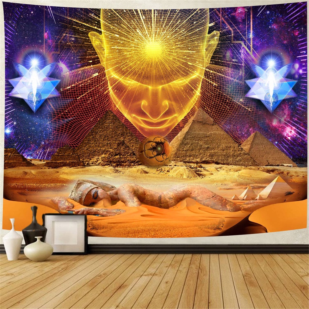 God of Wisdom Tapestry Ancient Egyptian Desert Goddess Pyramid ...