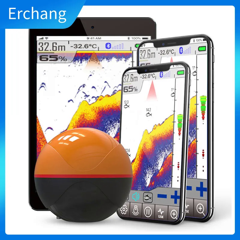 Erchang F68 Wireless Fish Finder Depth Echo Sounder Dual Frequency ...
