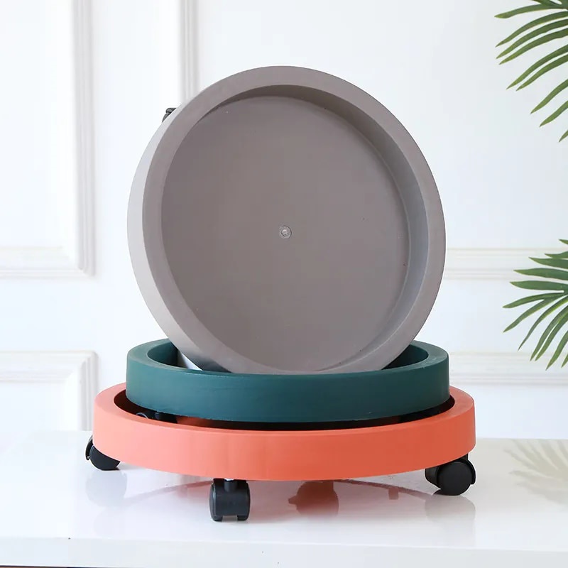 1Pc Shifting Roller Tray Round Drip Plant Flowerpot Pallet Indoor ...