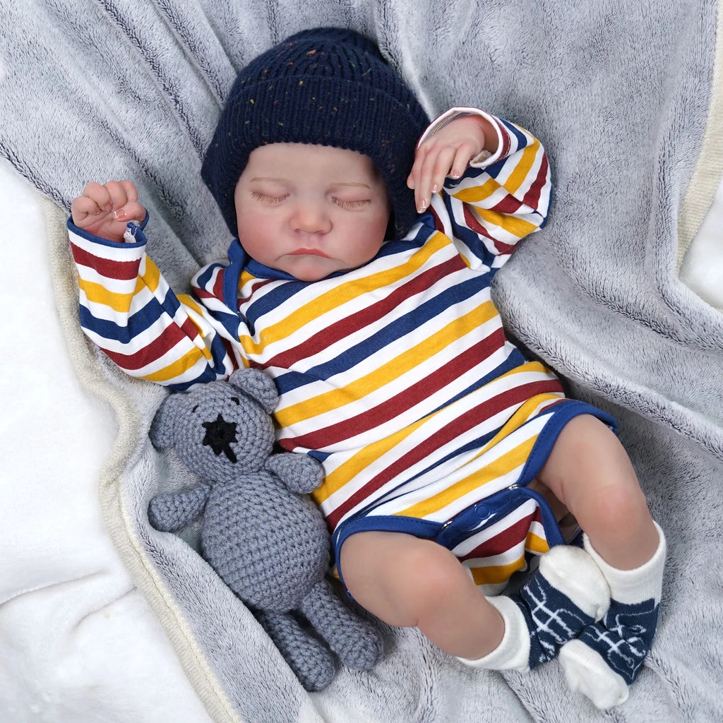 ADFO Bebe Reborn Doll Kit Painted 17 Inches Reborn Baby Levi 3D Painted ...
