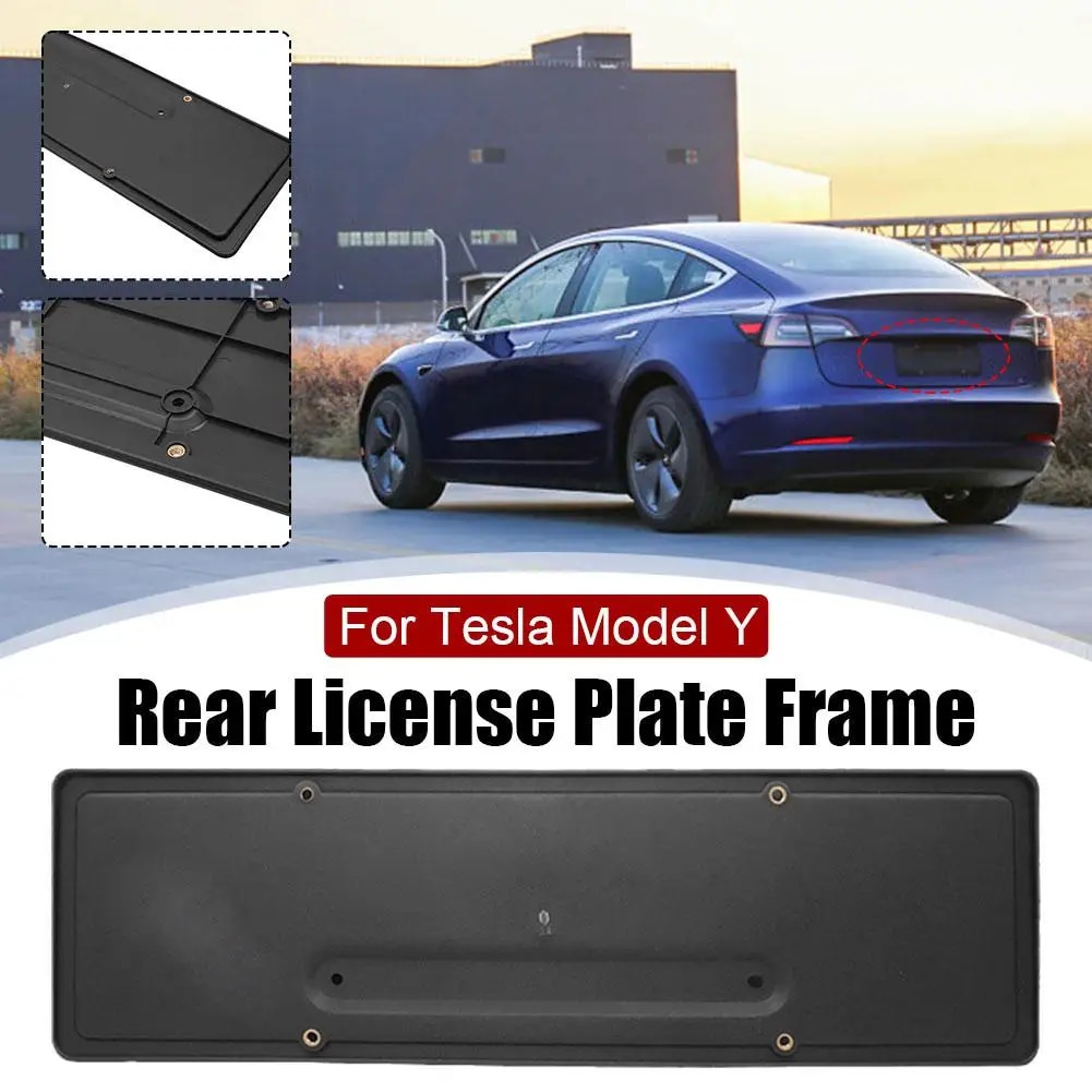 Rear License Plate Frame For Tesla Model Y 2019 2020 2021 2022 2023 ...