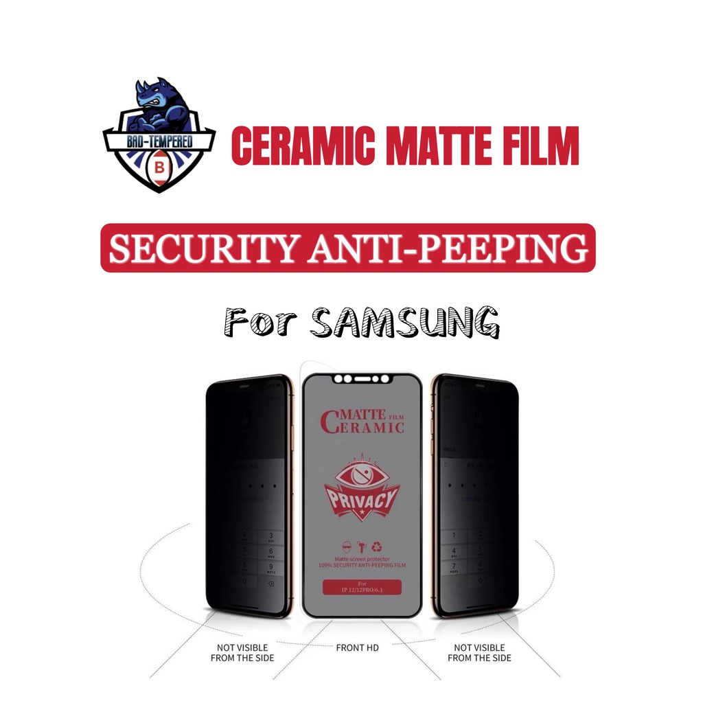 Matte Anti Spy Ceramic Full Film For SAMSUNG A02S A03 A04 A10S A11A20S ...