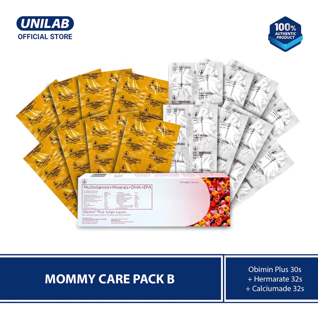 Mommy Care Pack B: Obimin + Hemarate Tab + Calciumade | Shopee Philippines