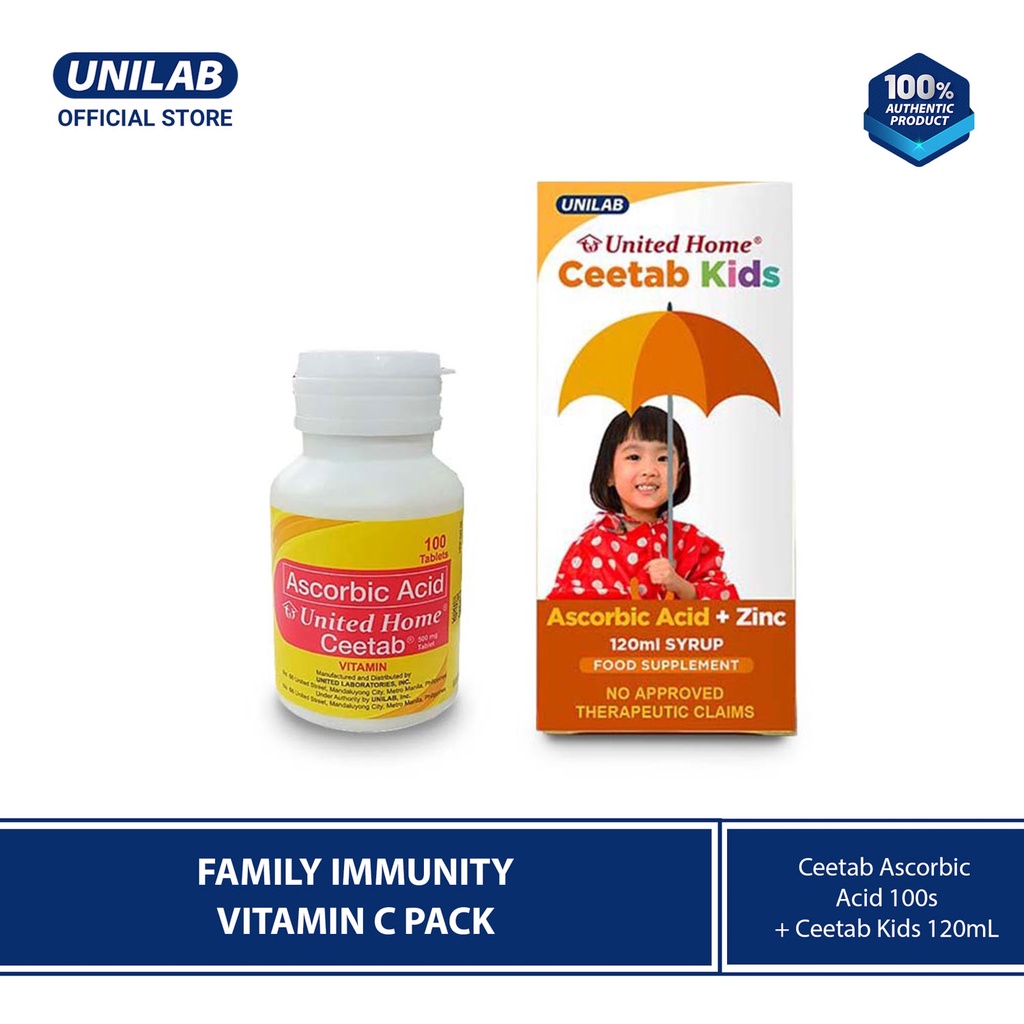 Family Immunity Vitamin C Pack: United Home Ceetab Ascorbic Acid 100s ...