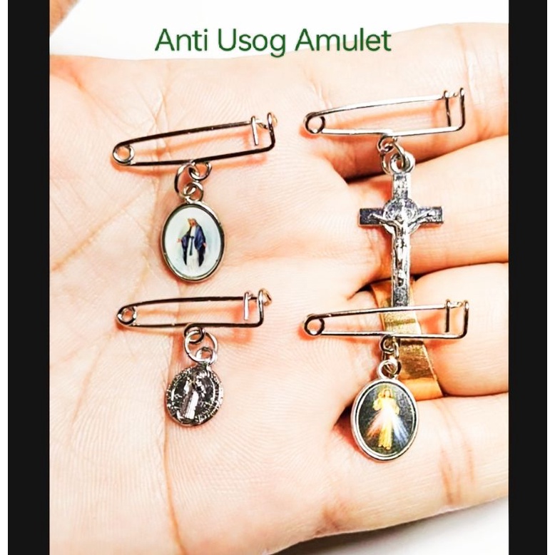 Anti Usog Traditional Amulet Babies Pin, Miraculous Medal, Divine Mercy ...
