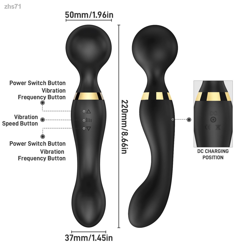 2 In 1 Magic Wand Vibrator Big Heads Av Body Massager G Spot Clitoris Stimulator Adult Sex Toys