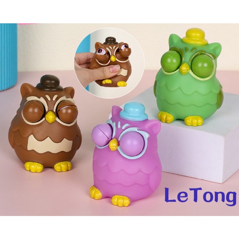 LETONG Animal Eye Popping Toys Cute Owl Eye Popping Toy Stress Reliever ...