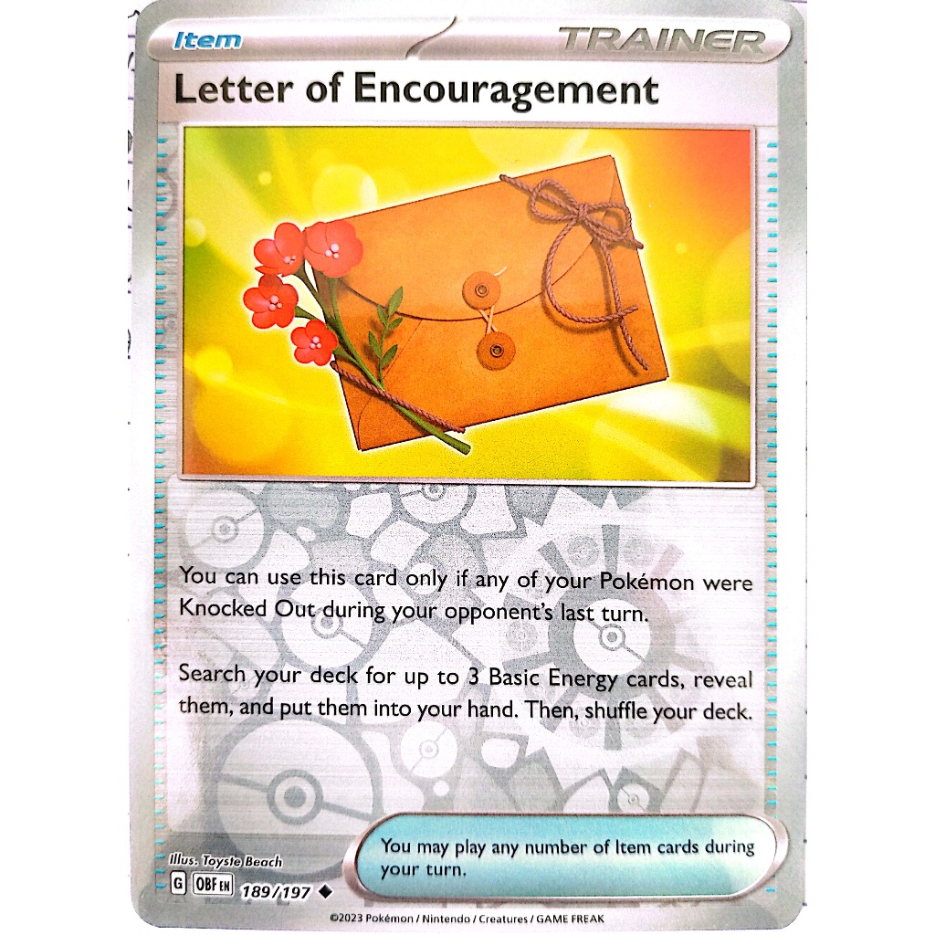 Pokemon TCG Letter of Encouragement 189/197 Obsidian Flames Uncommon ...