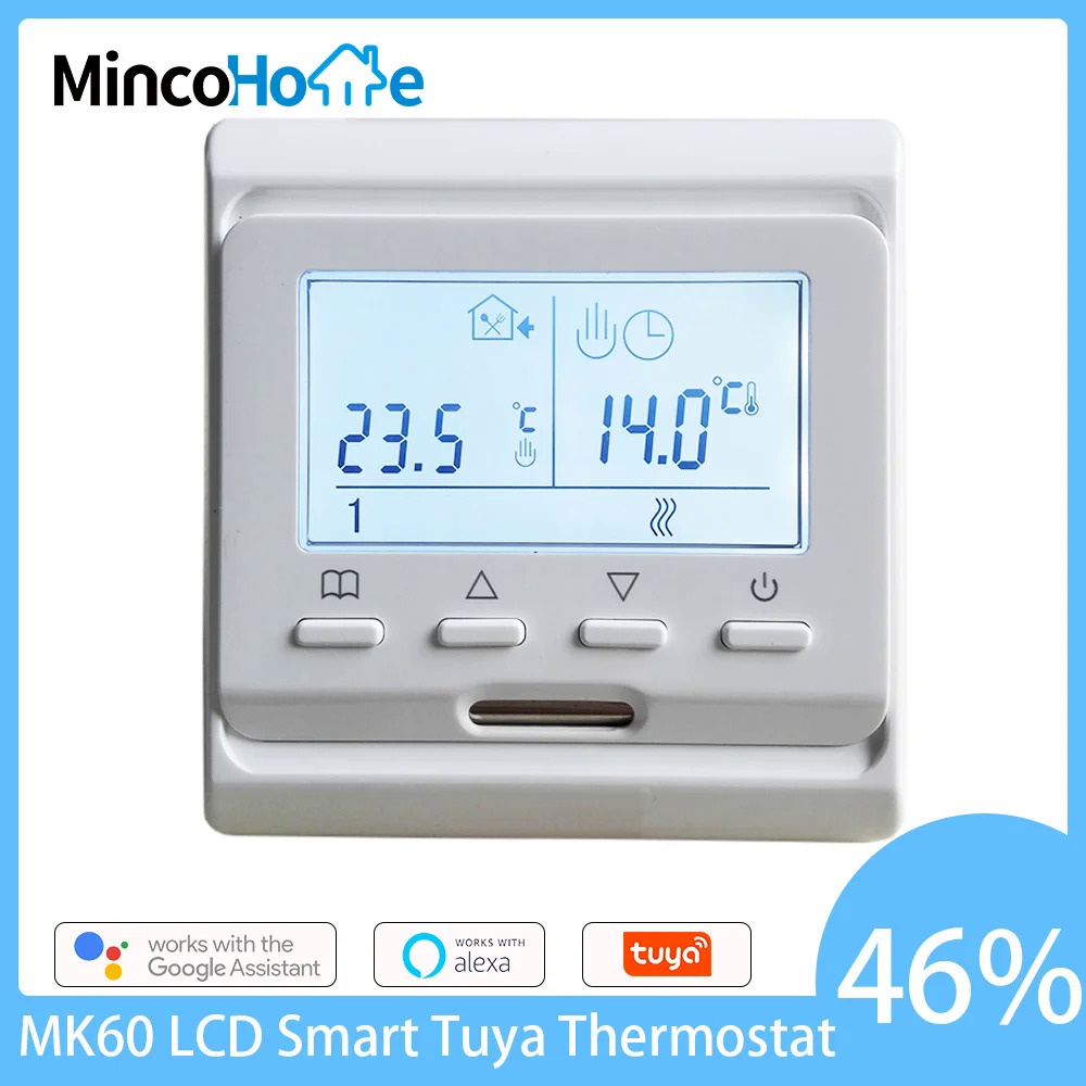 M6 220V LCD 16A Weekly Programmable Electric Digital Floor Heating Room Air Thermostat Warm ...