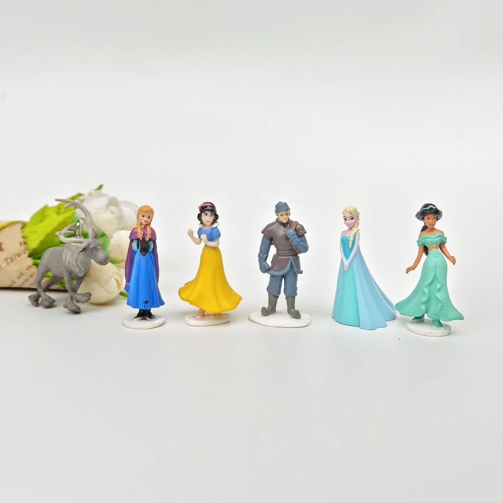 Mixed 6Pcs/Set Disney Frozen Elsa Kristoff Sven Anna Olaf Snow White ...