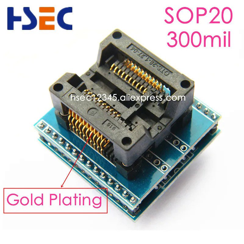free shipping SOP20 to DIP20 Adapter Socket Wide 300mil IC socket SOP16 ...