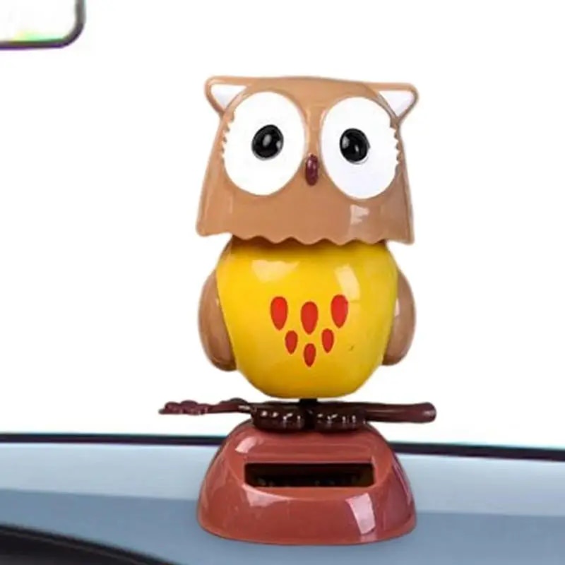 유Owl Car Decoration Solar Toy Cute Owl For Dashboard Decor Shaking ...