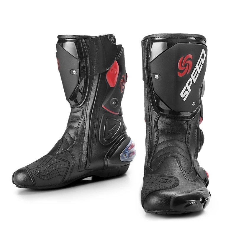 Motorcycle Boots Men Women Riding Mid-Calf Ankle Protective Shoes Moto ...