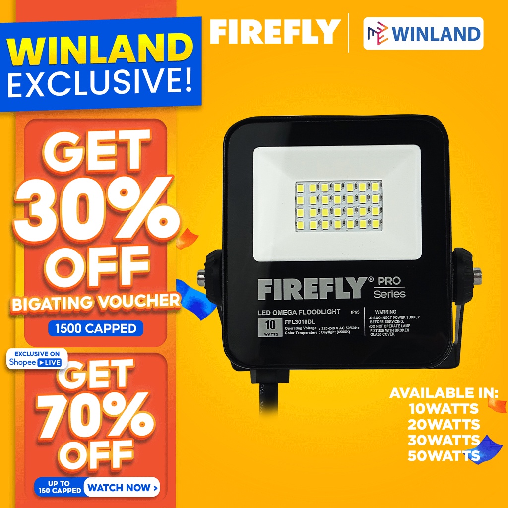 Firefly by Winland PRO Series LED Omega Floodlight ( 10W-50W / 220-240V ) Daylight | Shopee ...