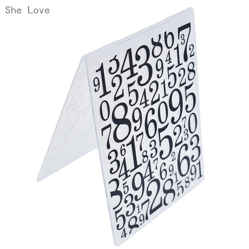 Chzimade Number Plastic Embossing Folder Template for Scrapbook Photo ...