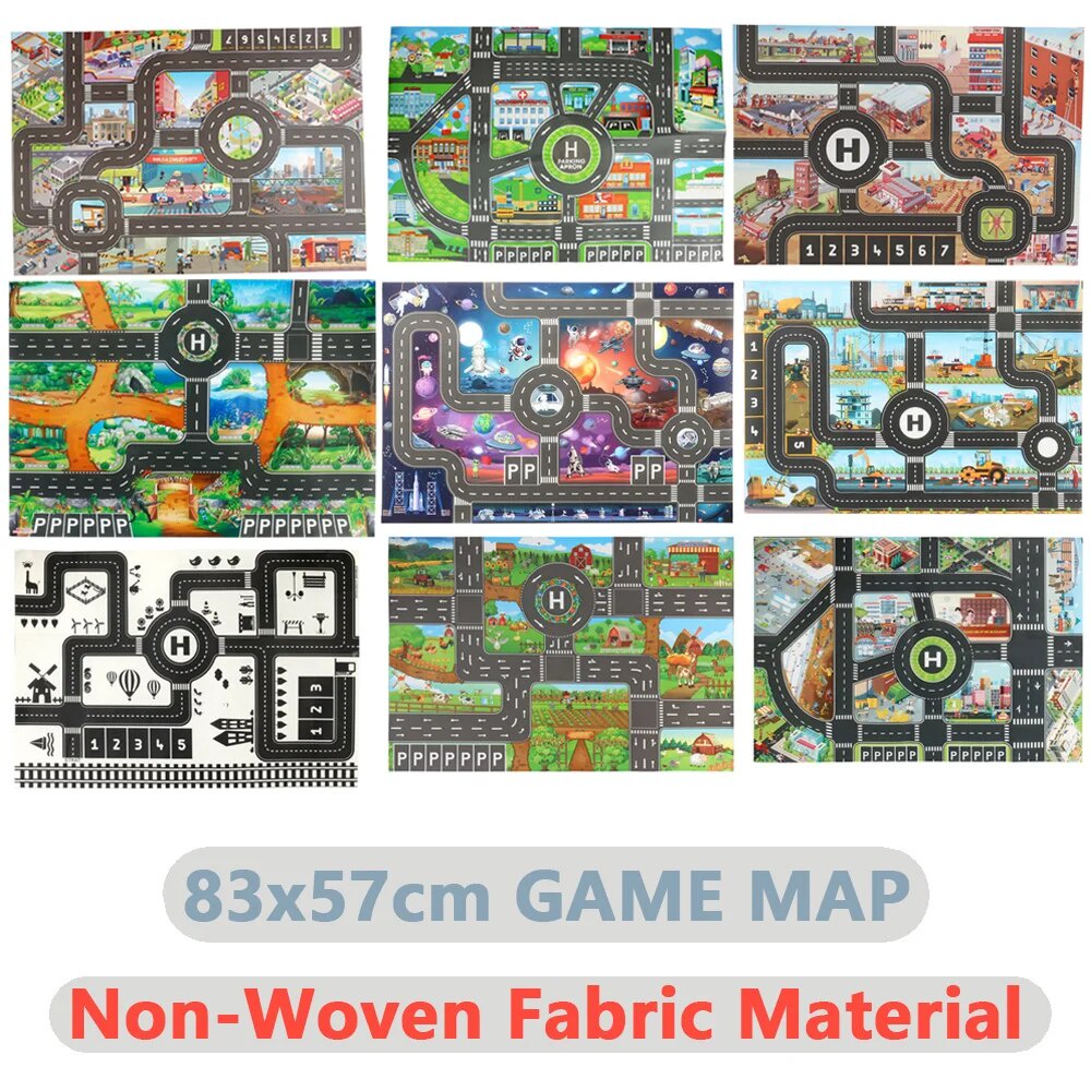 ⊹Baby City Traffic Road Map Kids Toy Parking Lot Roadmap Traffic Signs ...