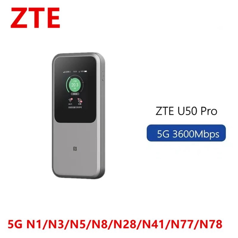☂ZTE U50 Pro WiFi 5G Router MU5120 WIFI 6 10000mAh 3600Mbps NSA+SA ...