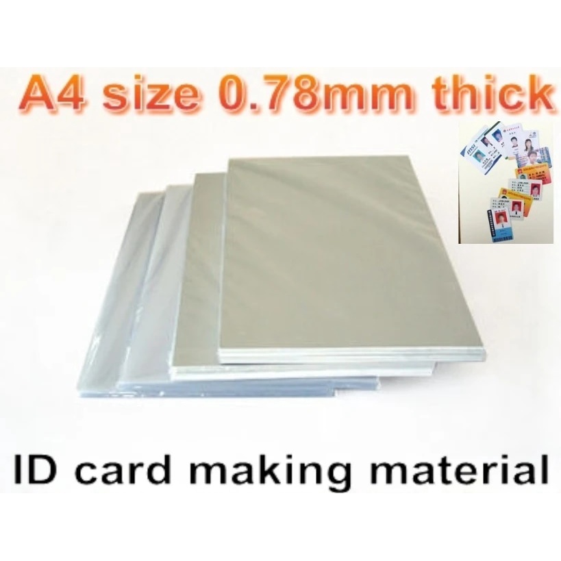 A4 Size 0.78mm Thick Blank Inkjet Print PVC Sheet(White) For PVC ID ...
