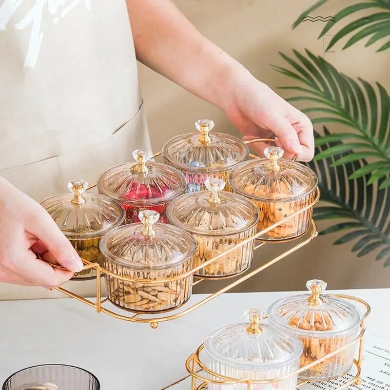 Dry Fruit Serving Tray With Lid Transparent Snack Serving Plate Set ...