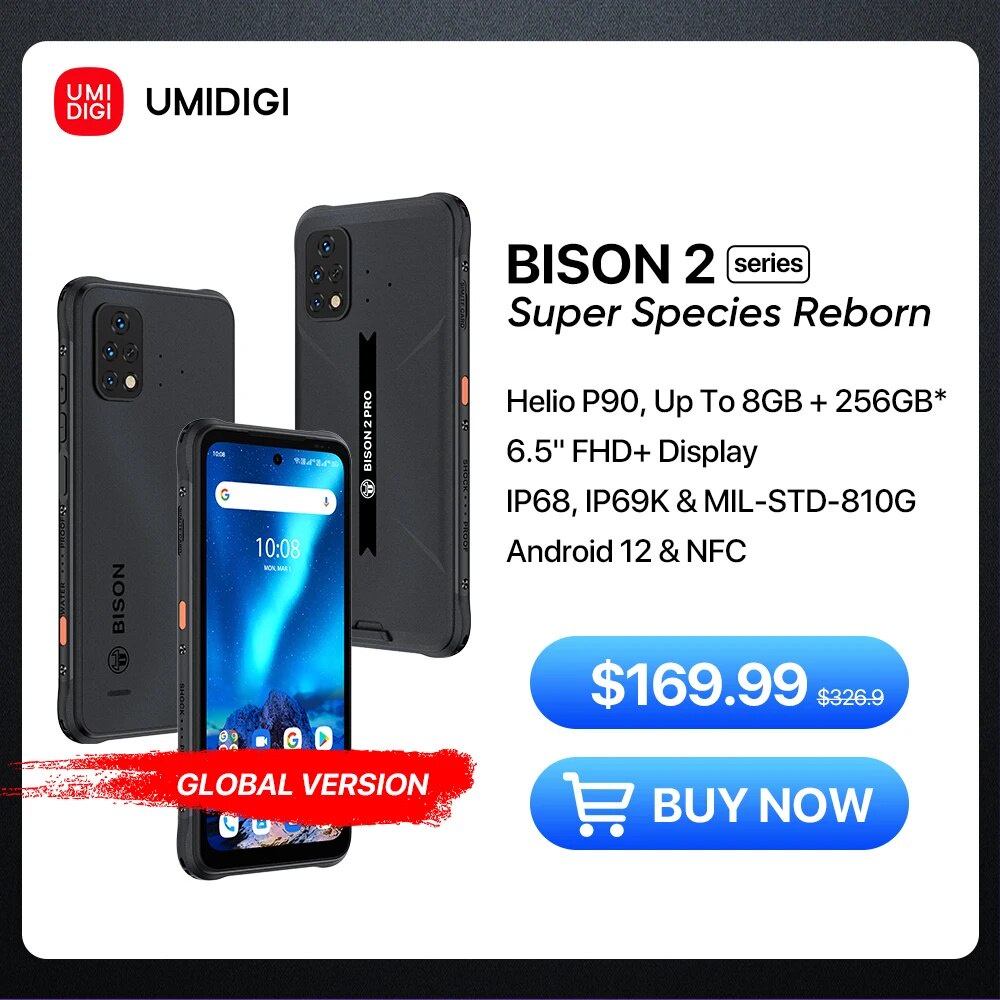 UMIDIGI Bison 2 Bison 2 Pro Rugged Android Smartphone 128GB 256GB ...