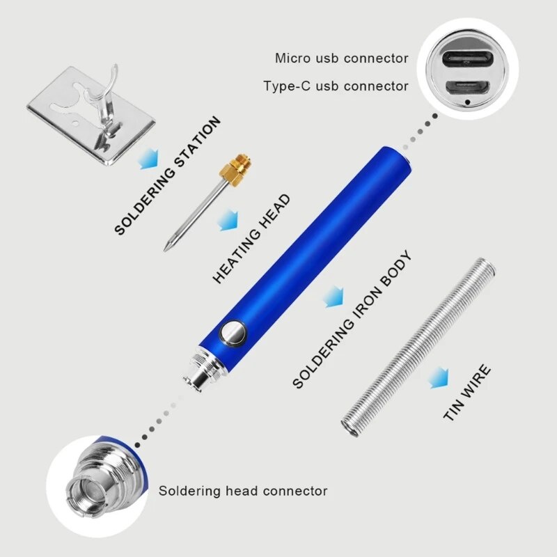 02N E5BE Soldering Iron Internal Heated Soldering-Head Lead-free ...