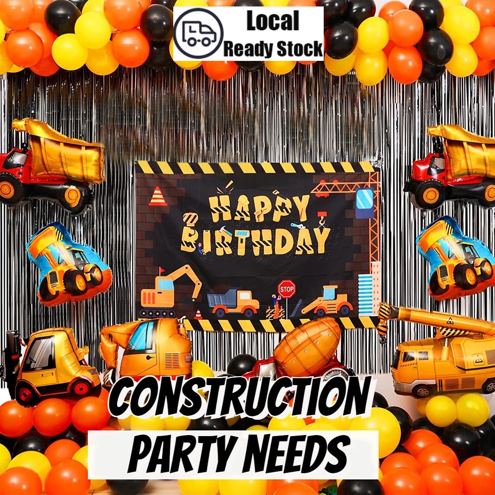 Construction Theme Party Needs Excavator Balloon Truck Party ...