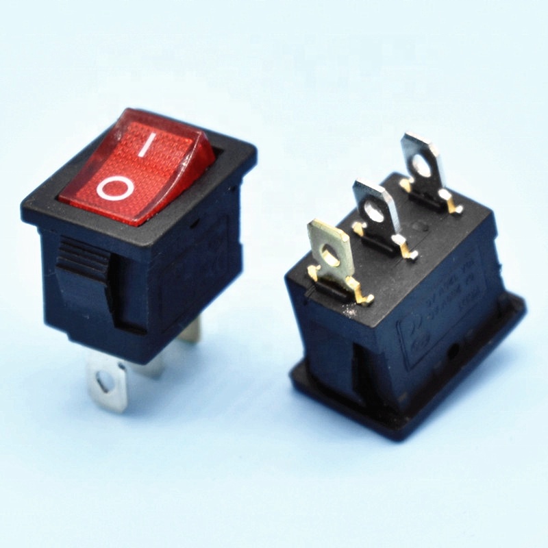 12v illuminated LED switch Black 6A 250V / 10A 125V T85 1E4 Basculante ...
