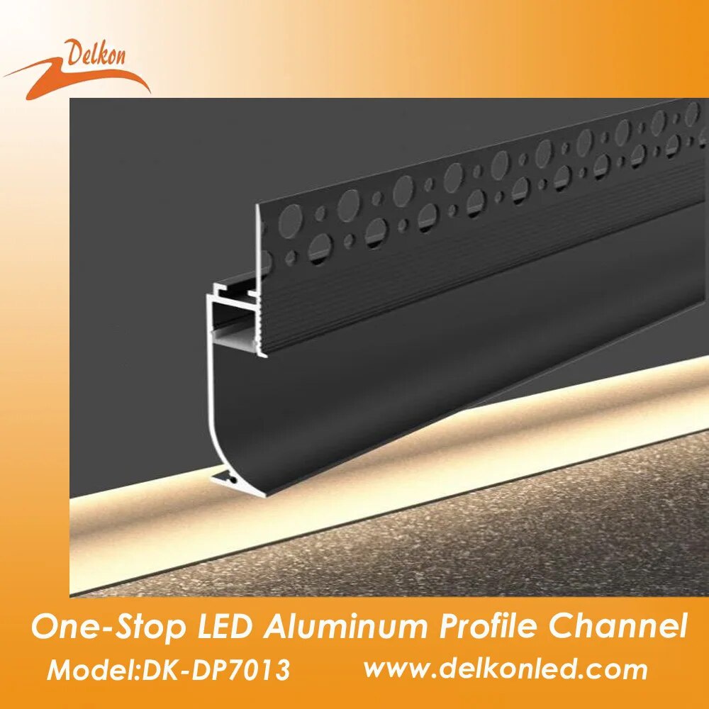 03x 70*13mm Skirting Board Wall Aluminum LED Profile Trimless Recessed ...