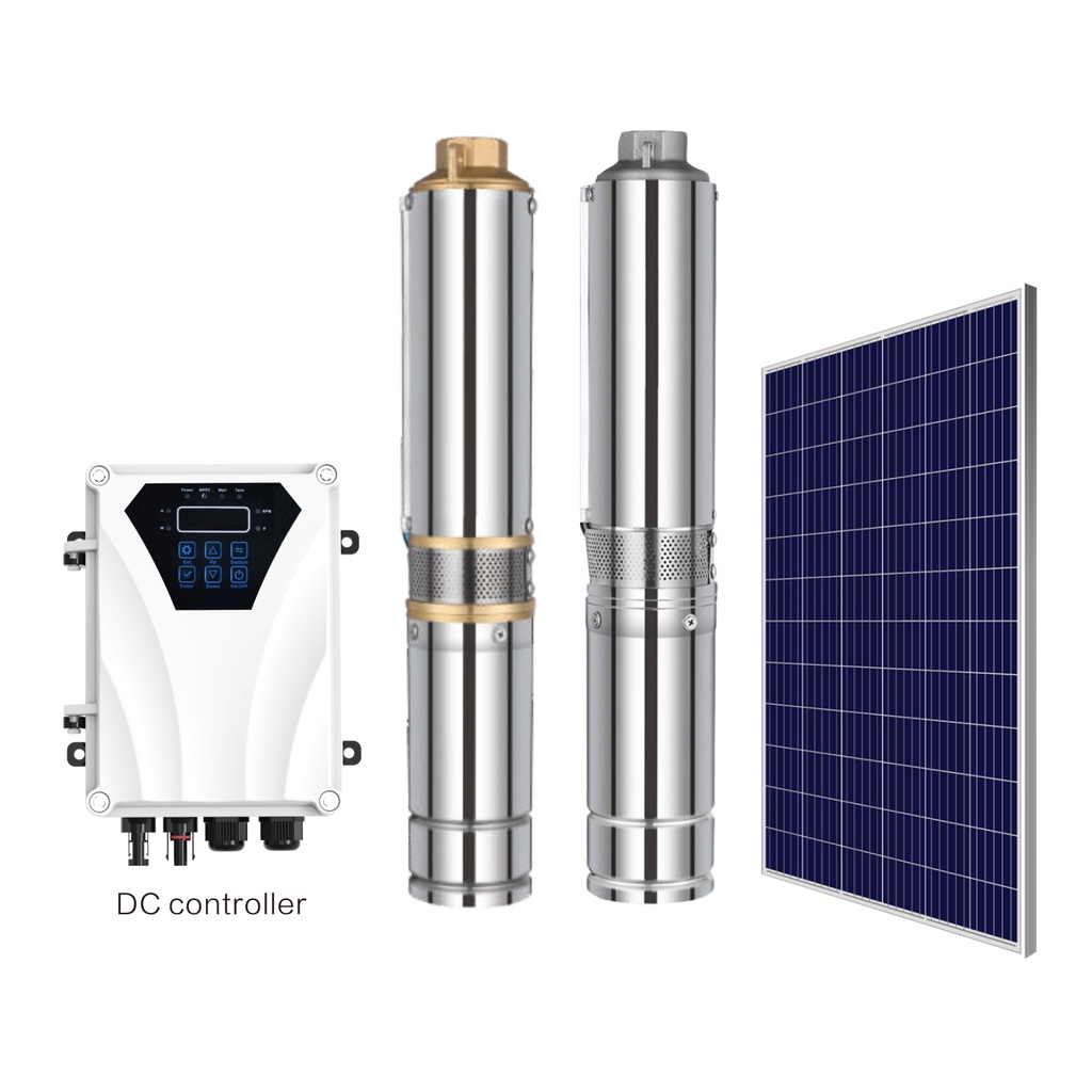 110V 1HP Stainless Steel Solar Powered Submersible Water Pumps 750w ...