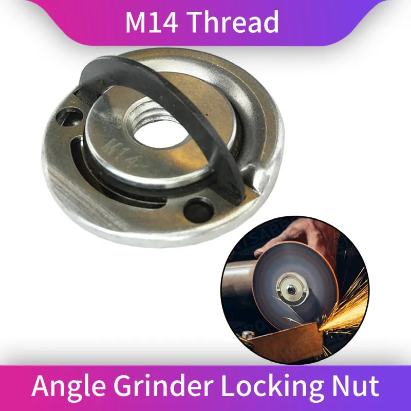 M14 Angle Grinder Locking Nut Self Locking Plate Inner Outer Flange ... M14 Angle Grinder Locking Nut Self Locking Plate Inner Outer Flange ...