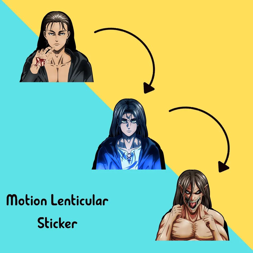 Eren Motion Sticker Attack on Titan Season 4 Anime Peeker Stickers ...