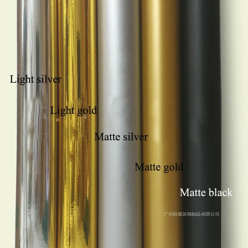 Light and Matte Gold Silver Metallic Mirror Stickers, Retrea Color Film ...