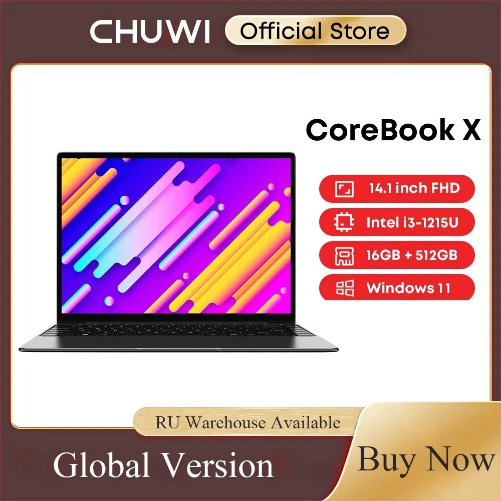 CHUWI CoreBook X Core i3 1215U Gen Gaming Laptop 14 inch 2160x1440 ...