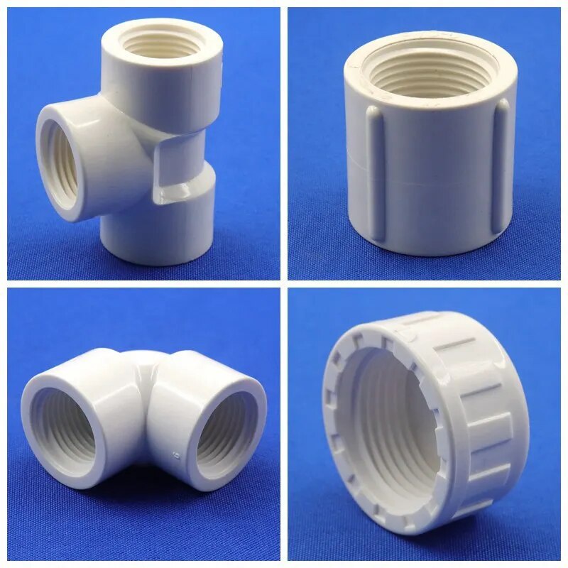 2pc 1/2" 3/4" 1" PVC Pipe Threaded Fittings Garden Irrigation Plastic ...